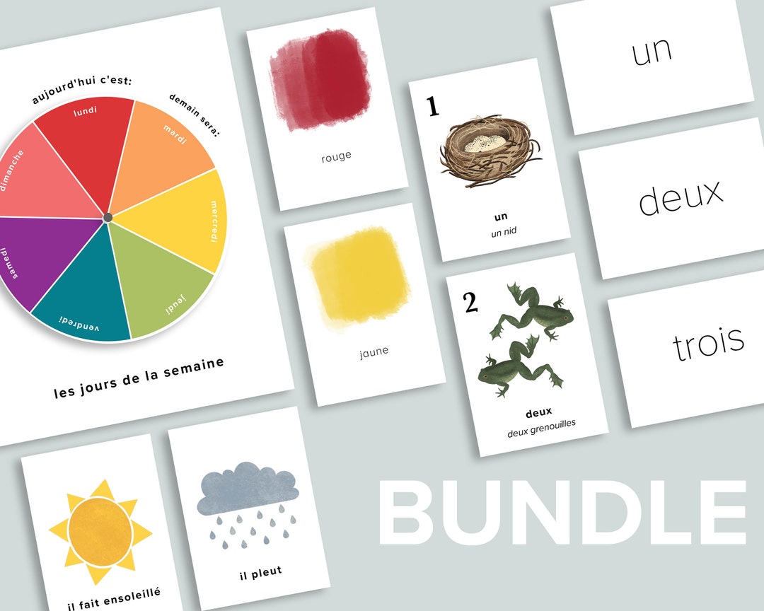 BUNDLE French Preschool Bilingual Homeschool Printable | Color Nature ...