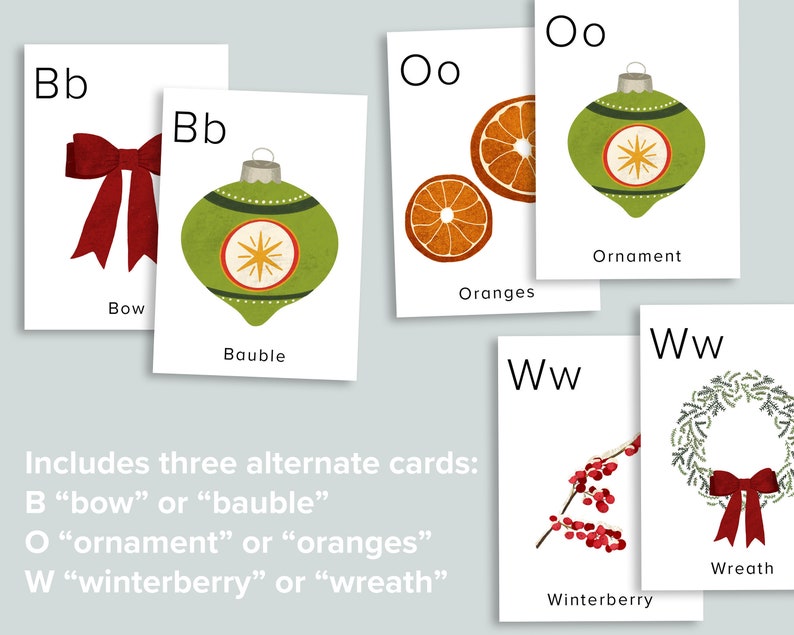 Christmas BUNDLE Printable ABC 123 Cards Homeschool - Etsy