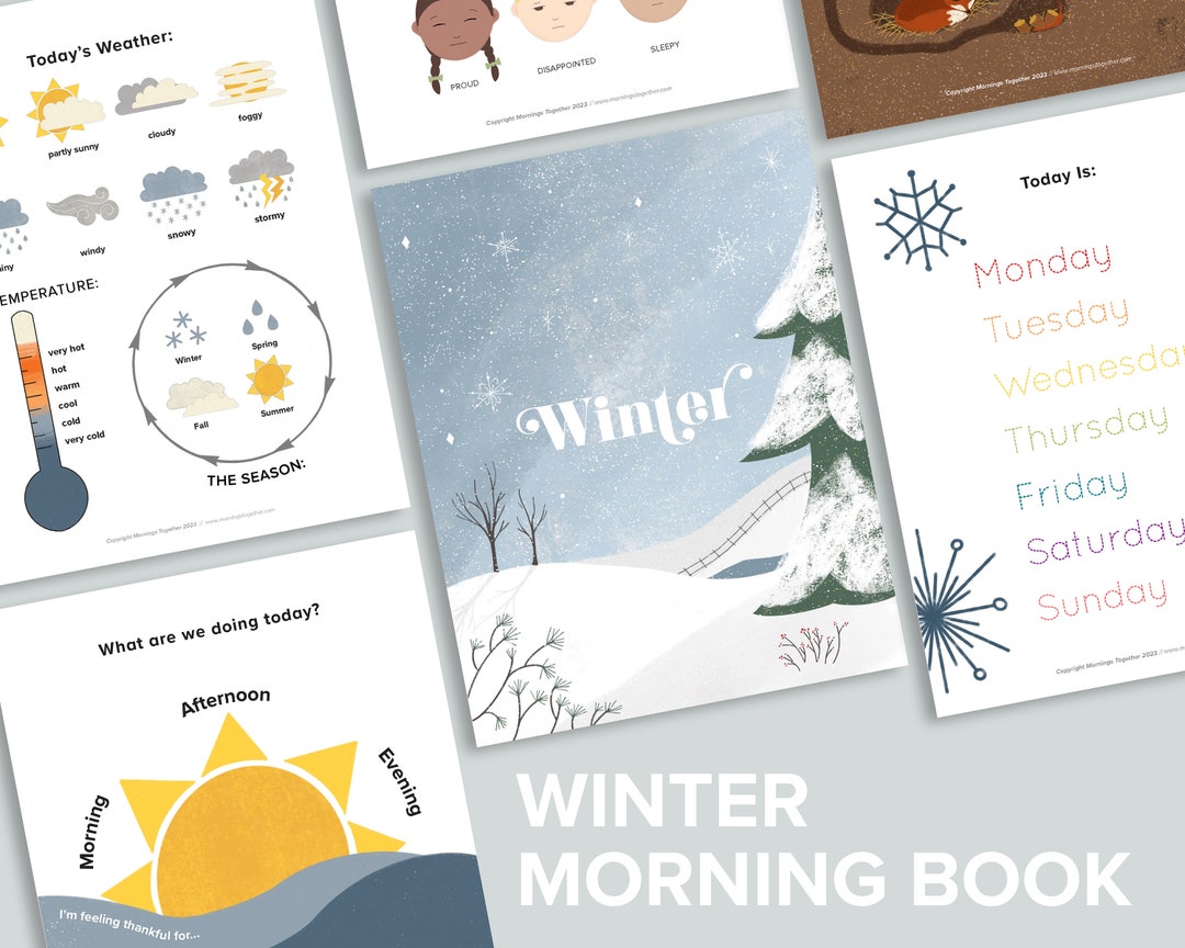 Winter Preschool Circle Time Morning Menu Book | Printable Calendar ...