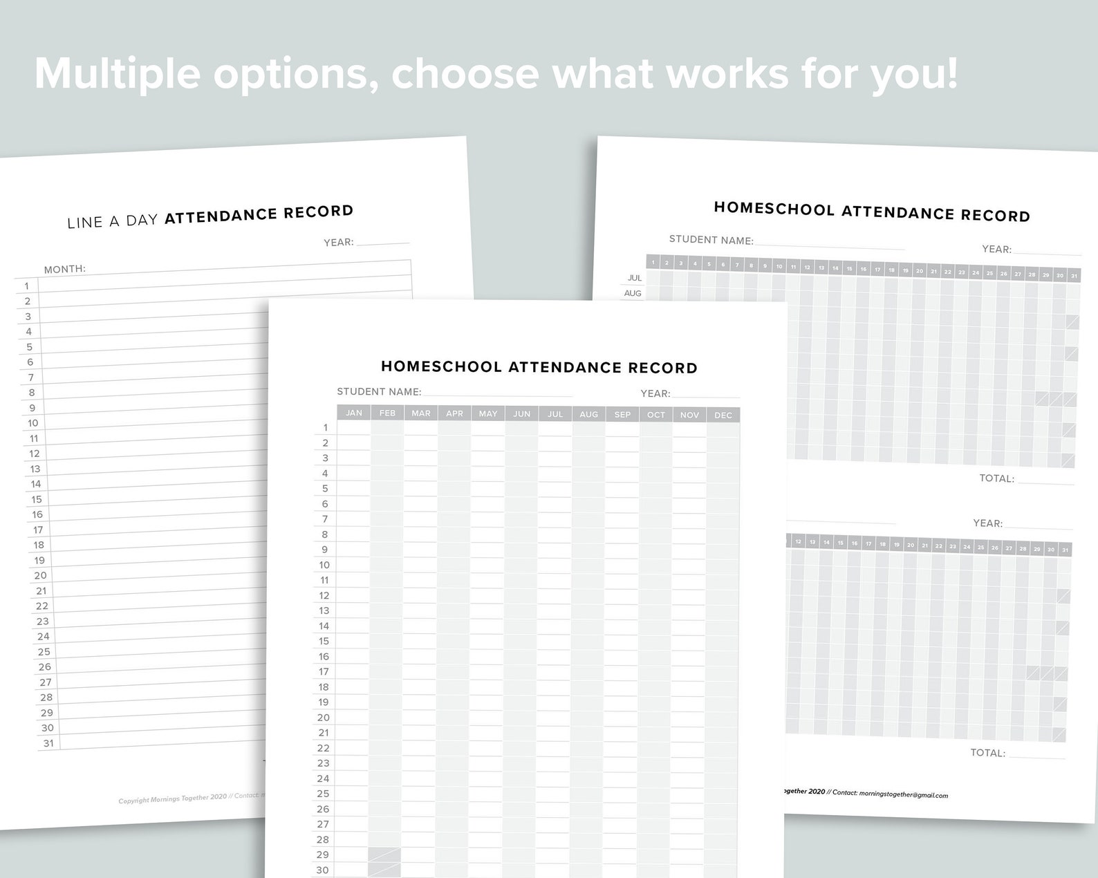 Homeschool Attendance Record Printable Page Homeschooler - Etsy