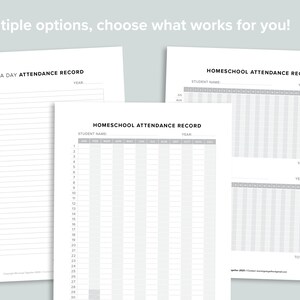 Homeschool Attendance Record Printable Page Homeschooler Records ...