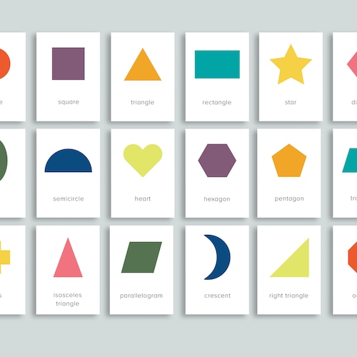 Minimalist 3D Shapes Flashcards Printable Modern Geometry - Etsy