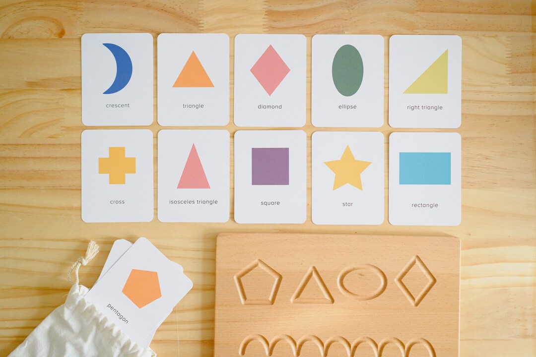 Minimalist Shapes Flashcards Printable Modern Basic Shape - Etsy