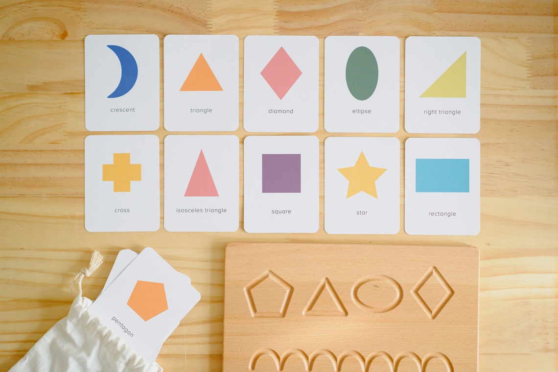 Minimalist Shapes Flashcards Printable | Modern Basic Shape Flash Cards ...