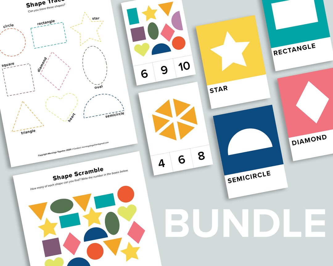 Shapes Printable Bundle Shape Flashcards Busy Book Quiet - Etsy