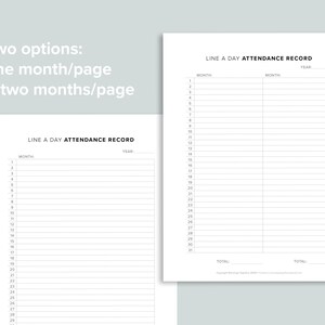 Homeschool Attendance Record Printable Page Homeschooler Records ...