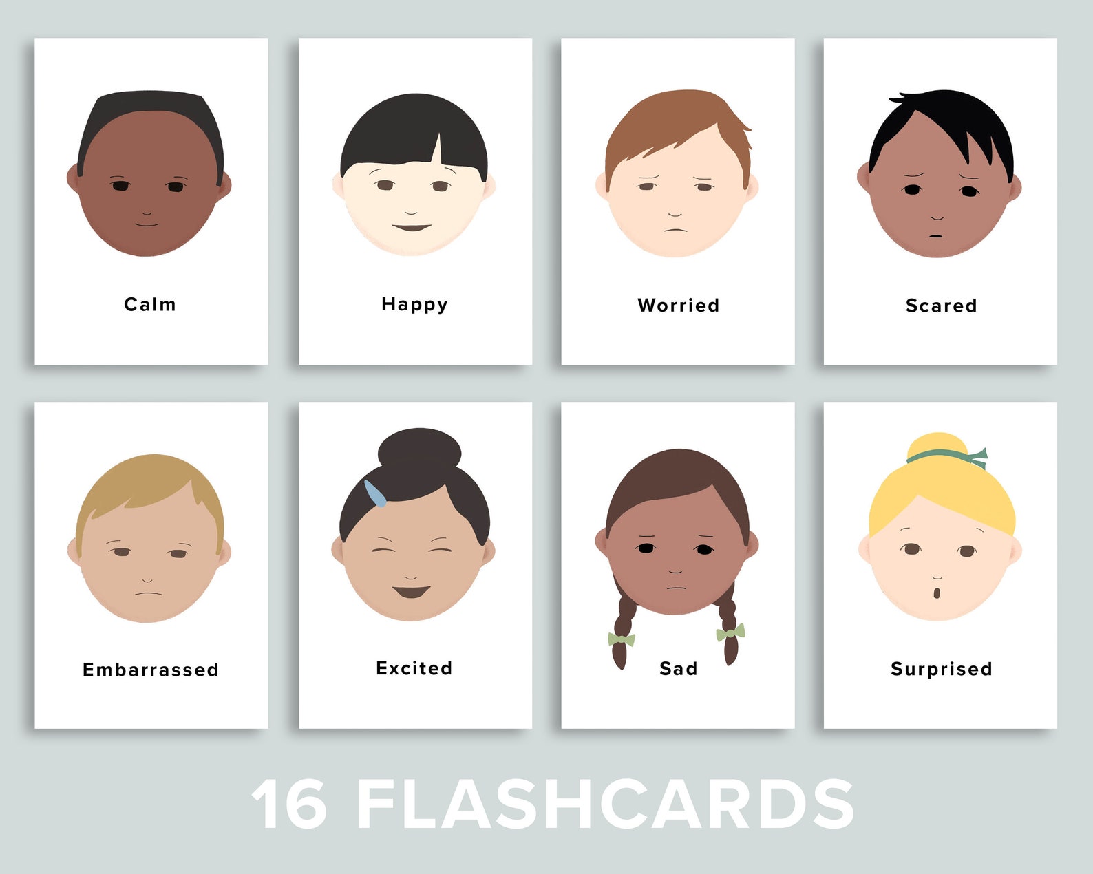 Emotions Flashcards Printable Feelings Flash Cards - Etsy