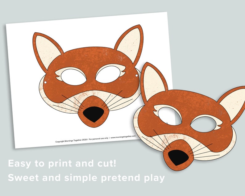 Woodland Animal Toddler Masks Printable Preschool Activity | Etsy