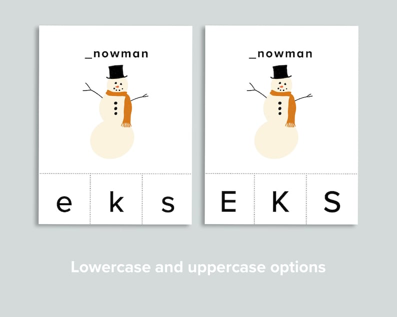 Holiday Beginning Sounds Clip Cards Uppercase ABC Printable - Etsy