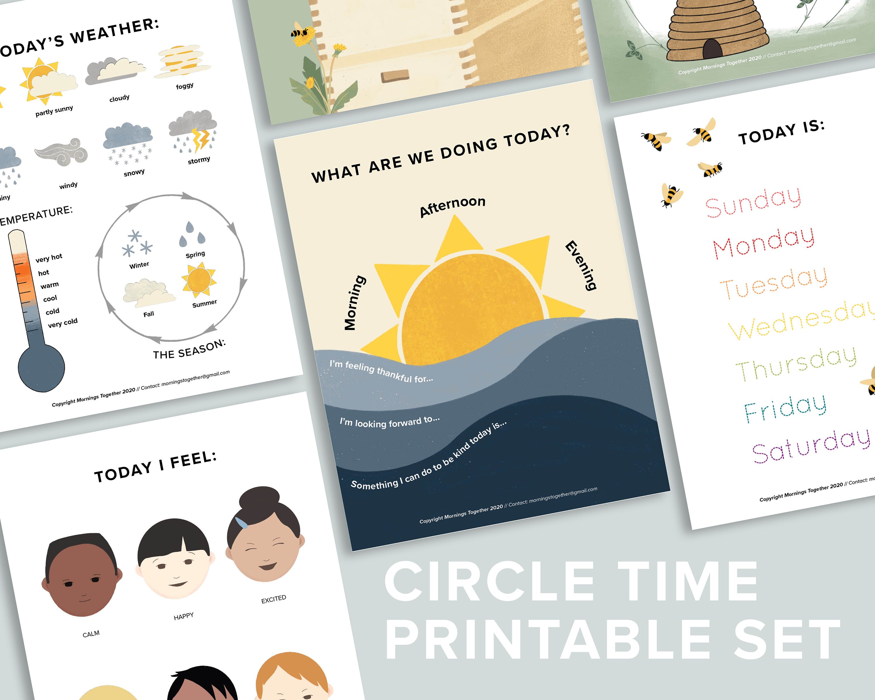Preschool Circle Time Morning Menu Book Printable Calendar - Etsy