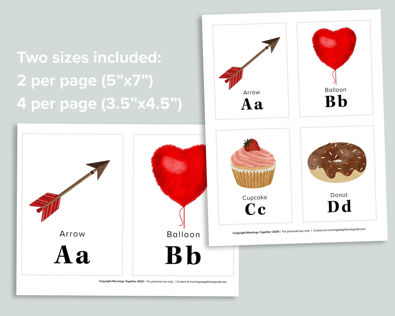 Valentine ABC Cards Printable Valentine's Day Alphabet - Etsy