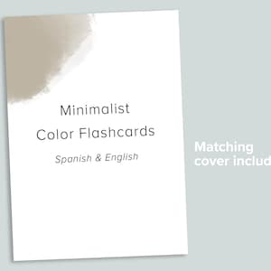 Spanish & English Minimalist Color Flashcards Printable Colors English ...