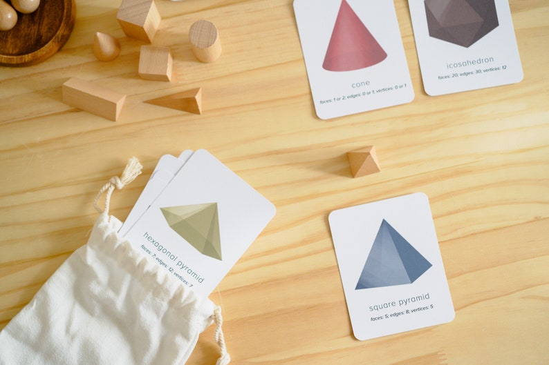 Minimalist 3D Shapes Flashcards Printable | Modern Geometry Basic Shape ...