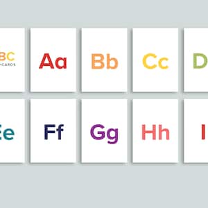 ABC Flashcards Color Printable | Kids Rainbow Colors Alphabet | Modern ...