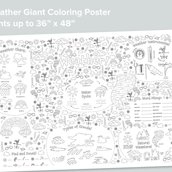 Coloring Poster, Giant Coloring Poster, Gnome, Gnomies, Funny Coloring ...