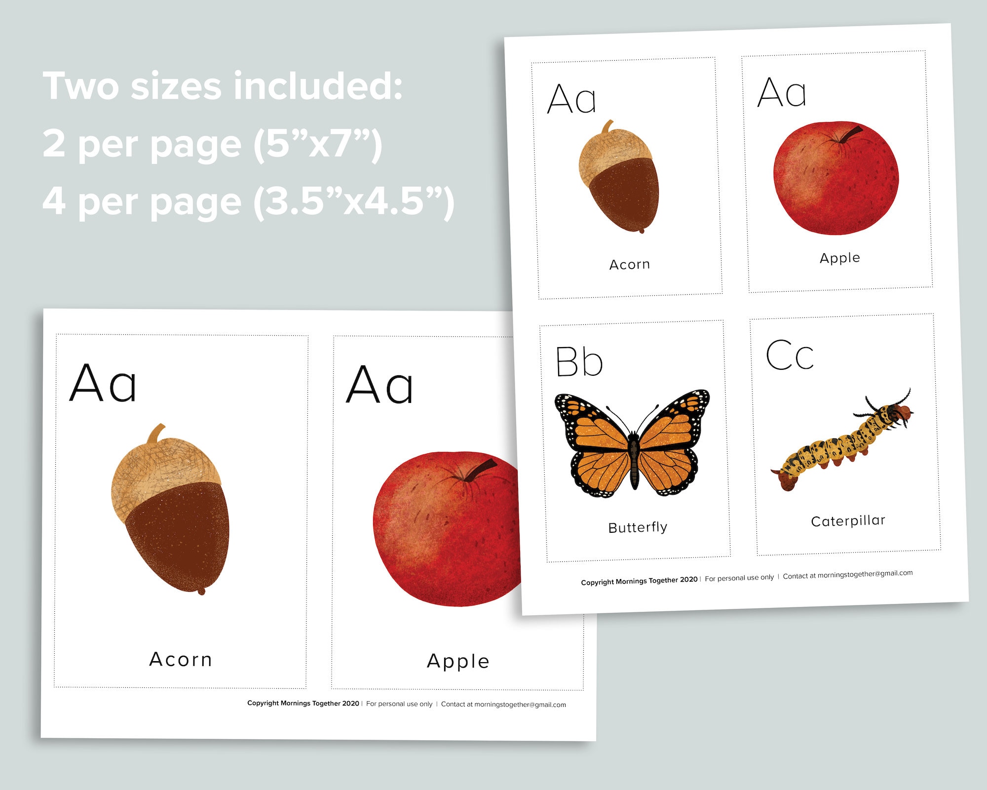 Nature ABC Cards Printable Homeschool Printables Preschool | Etsy