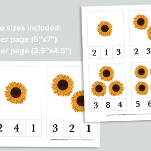 Sunflower Count and Clip 1-20 Number Cards | Nature Homeschool ...