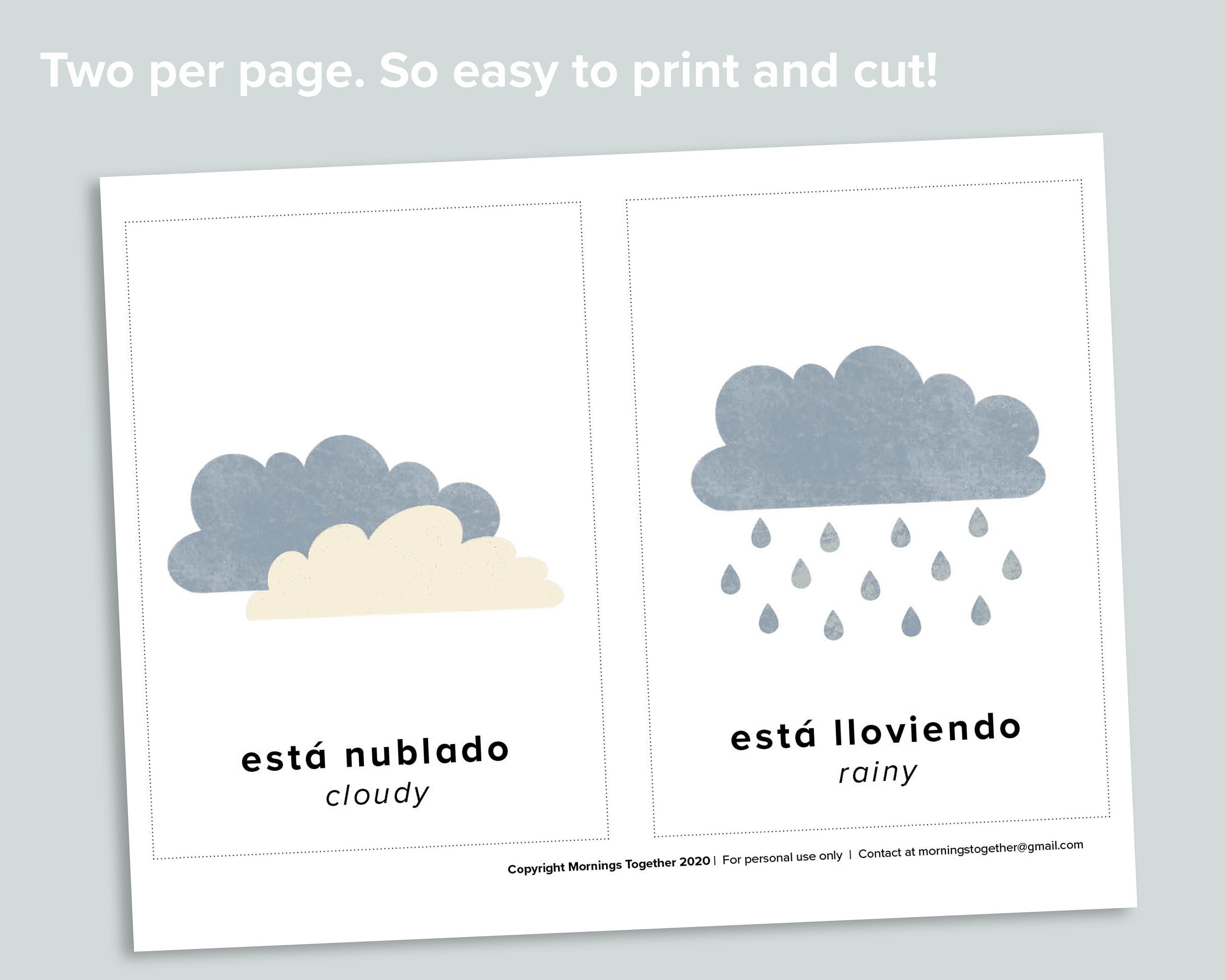 Spanish & English Weather Printable BUNDLE Homeschool Kids - Etsy