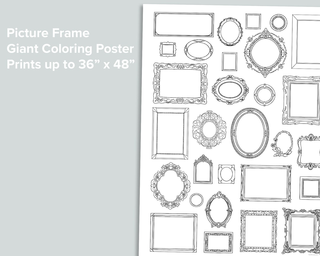 Picture Frames Giant Coloring Poster | Homeschool Printables | Black ...