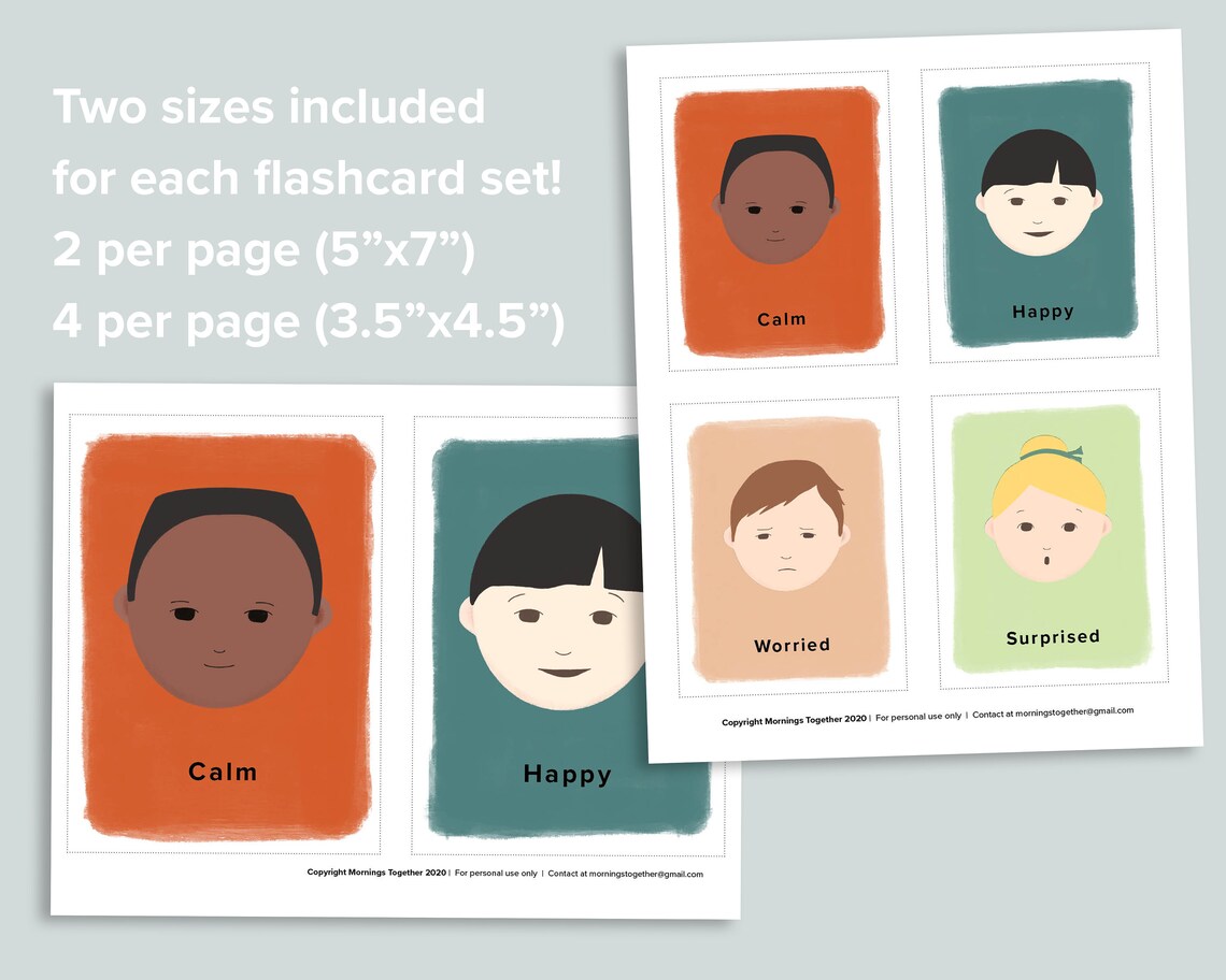 Emotions Flashcards Printable Feelings Flash Cards - Etsy