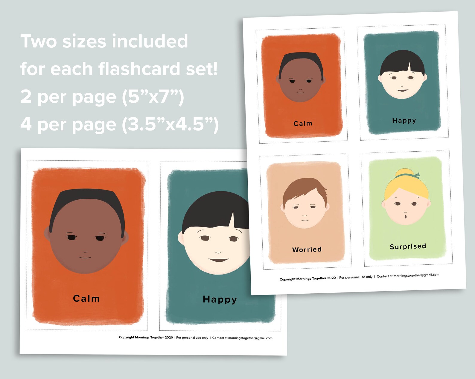 Emotions Bundle Flashcards Printable Feelings Flash Cards | Etsy