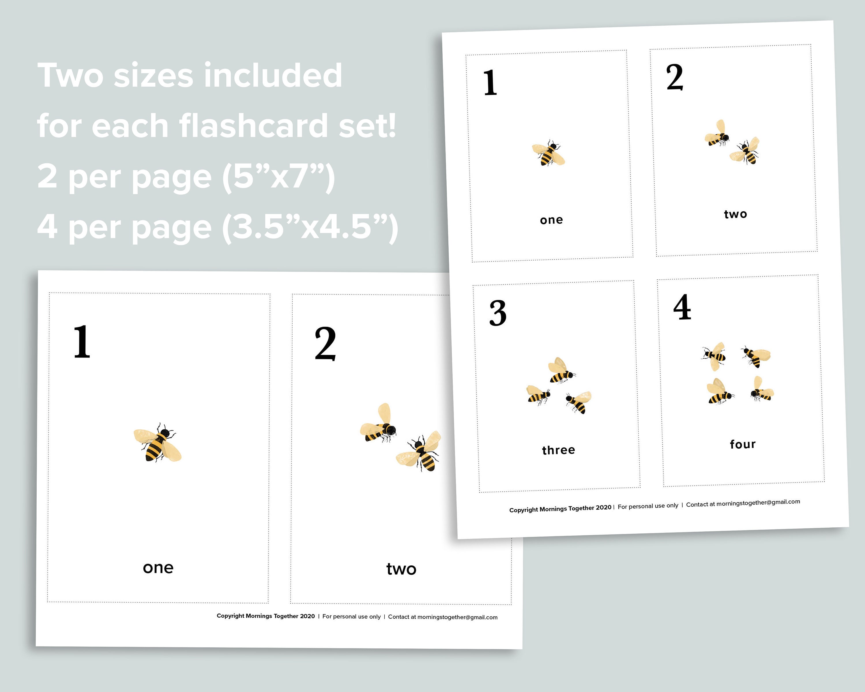 Bee Number Cards 1-20 Charlotte Mason Nature Flashcards | Etsy