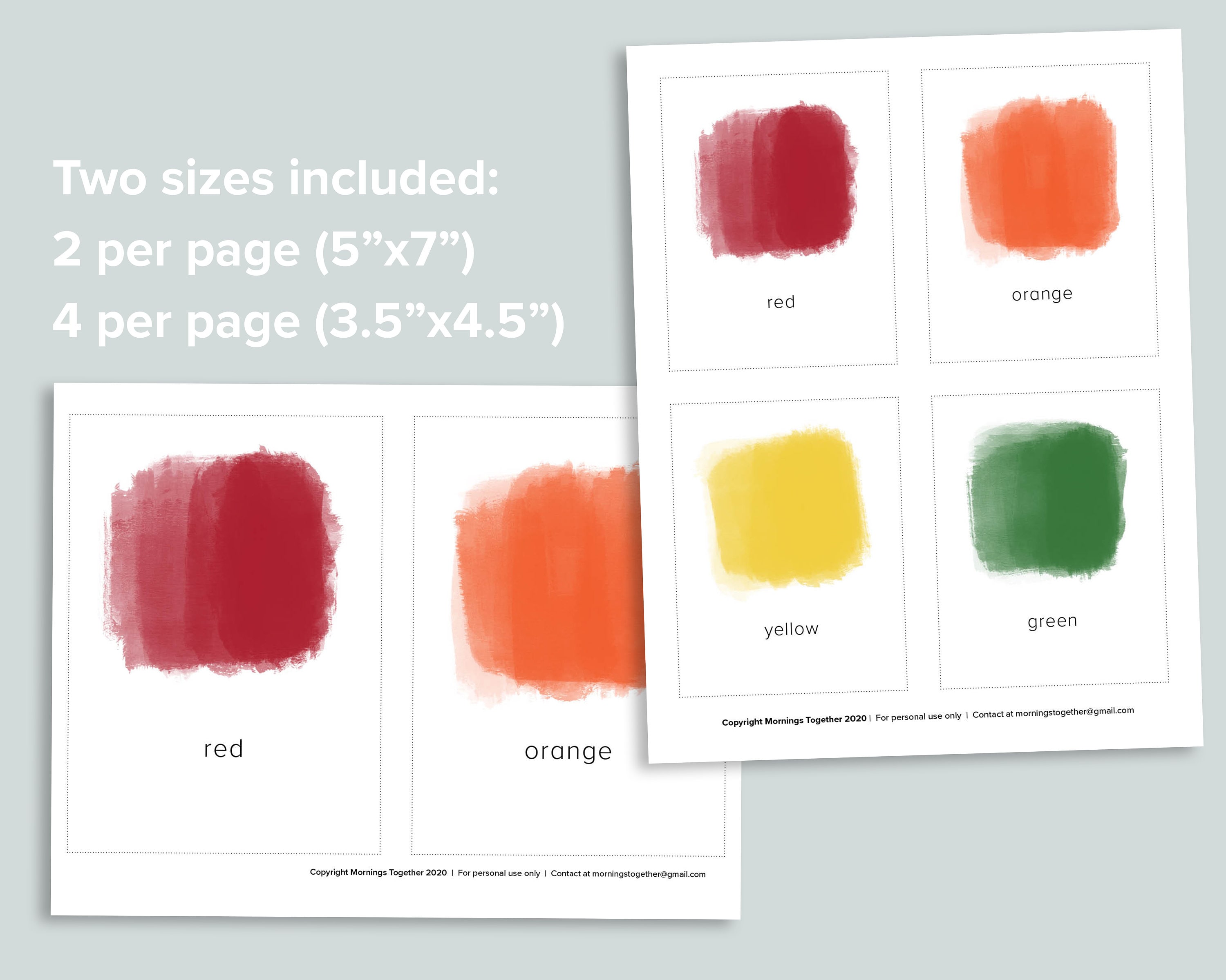 Minimalist Color Flashcards Printable Modern Rainbow Basic - Etsy