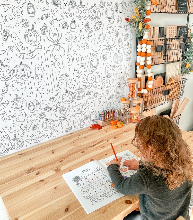 Giant Halloween Coloring Poster | Homeschool Printables | Black and ...