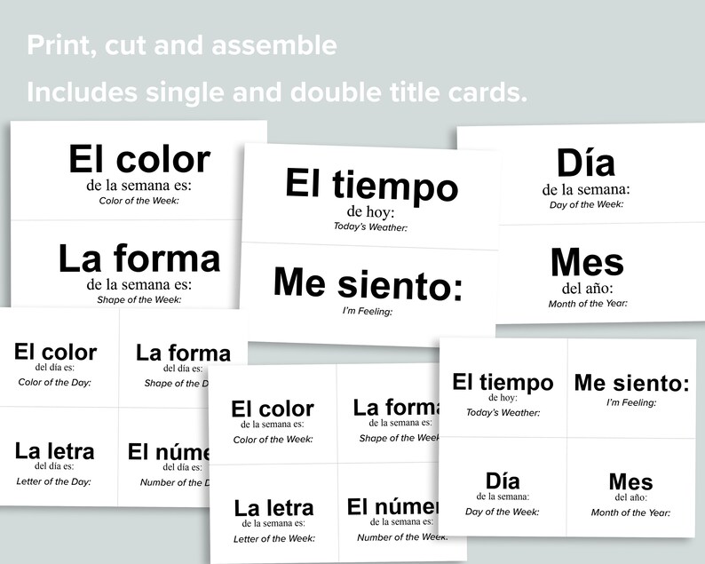 Spanish & English Preschool Circle Time Board Bundle | Bilingual ...