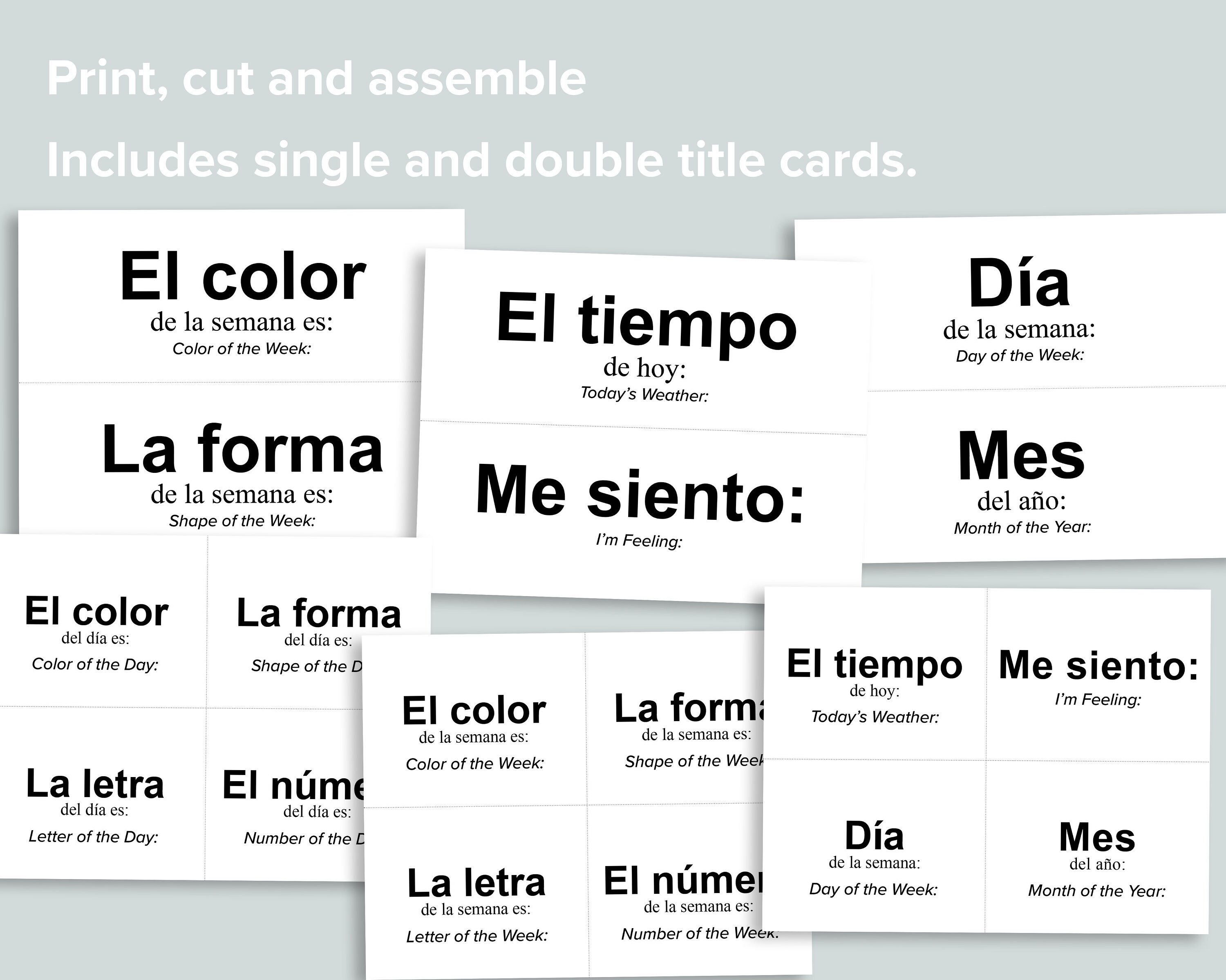 Spanish & English Preschool Circle Time Board Bundle | Bilingual ...