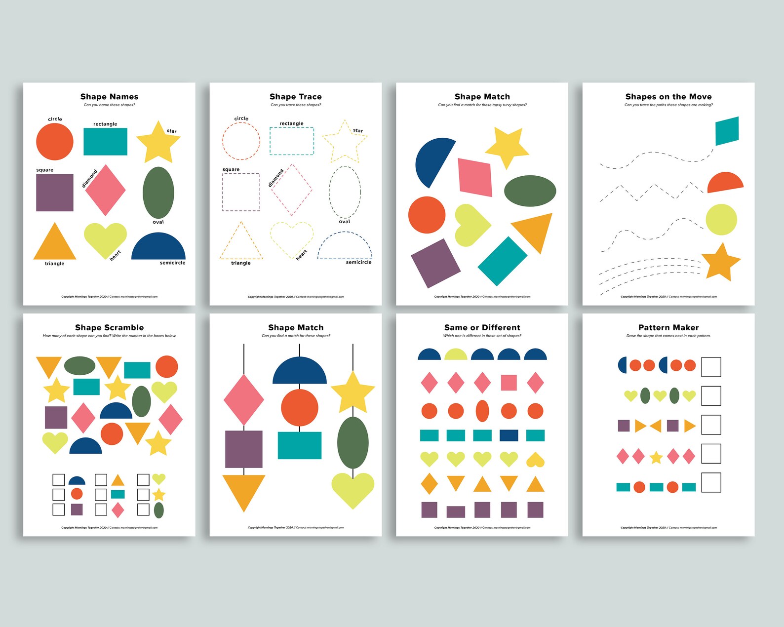 Shapes Printable Bundle Shape Flashcards Busy Book Quiet | Etsy