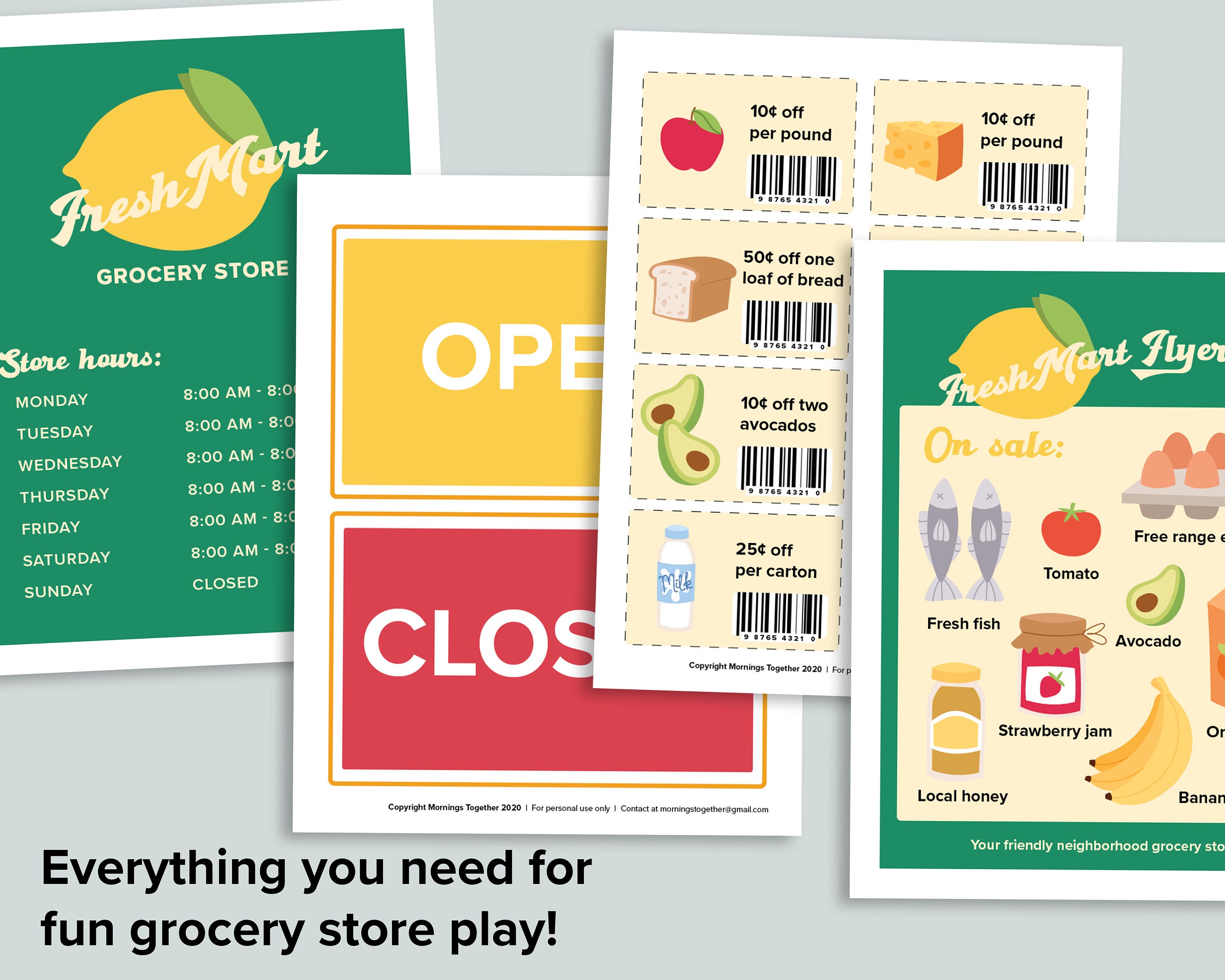 Grocery Store BUNDLE | Pretend Play Printables Dramatic Play | Grocery ...