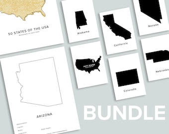 50 States Worksheets - Etsy