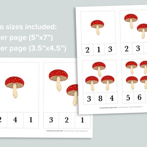 Mushroom Count and Clip Number Cards 1-20 | Homeschool Math Game ...