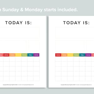 Preschool Kids Calendar Board Printable Pages | Perpetual Today Date ...
