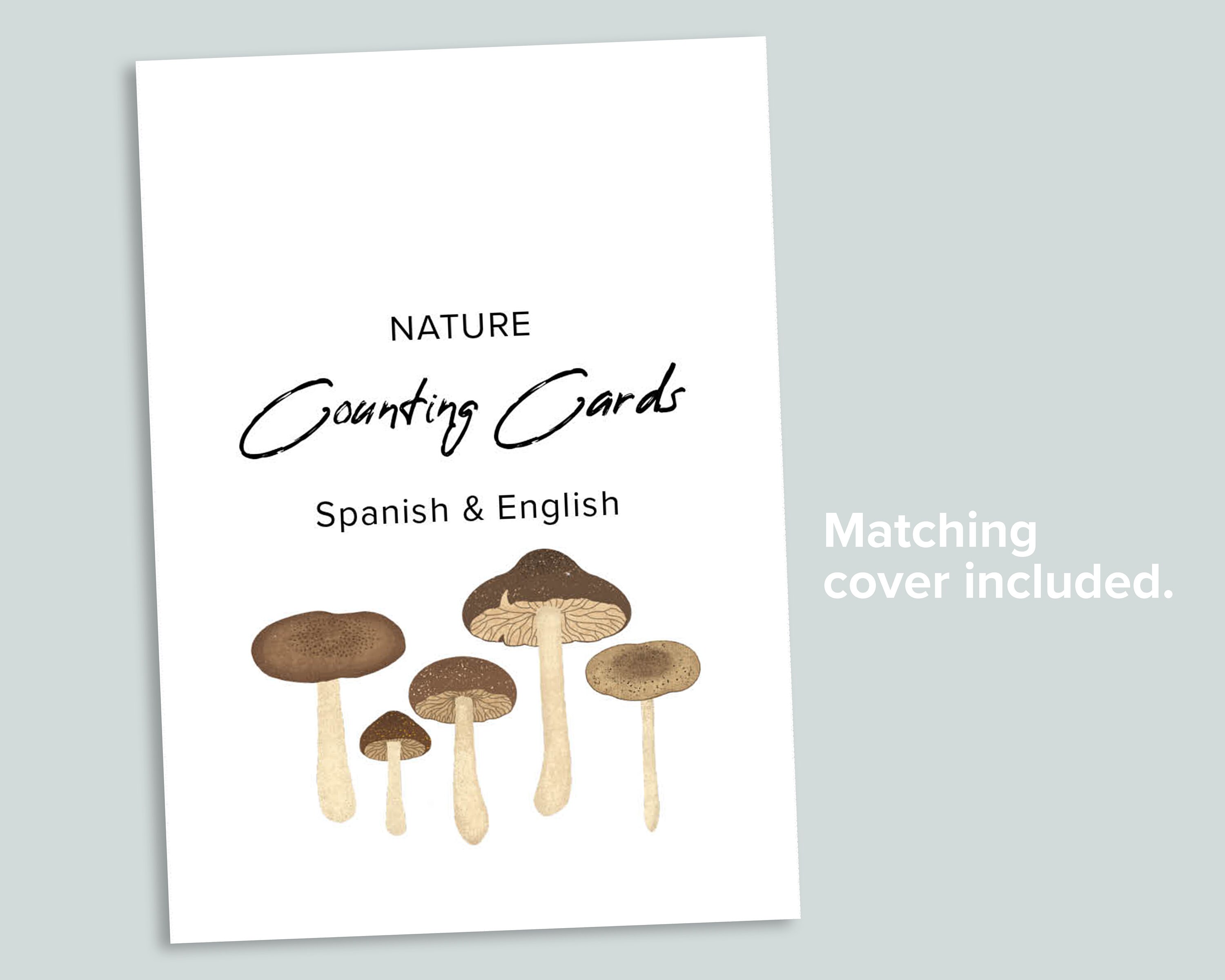 Spanish & English Nature Number Cards 1-20 Bilingual Printable | Etsy
