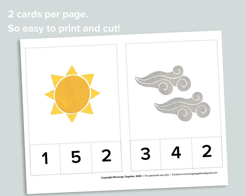 Count and Clip BUNDLE 2 Clothespin Number Cards Nature - Etsy