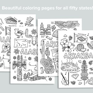 USA Bundle | Homeschool Printables | State Coloring Pages and Posters ...