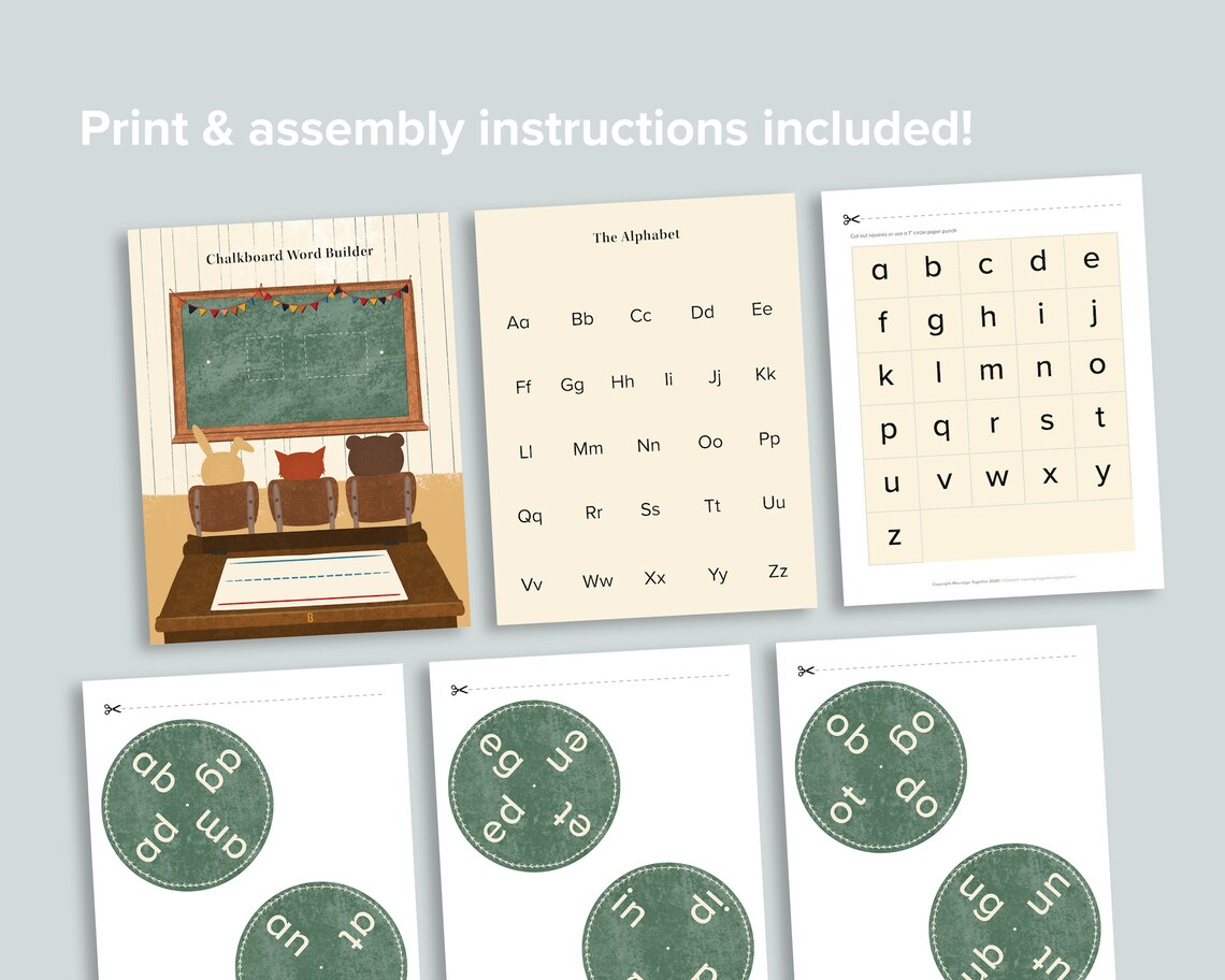 CVC Word Builder Homeschool Printables Phonics Read - Etsy