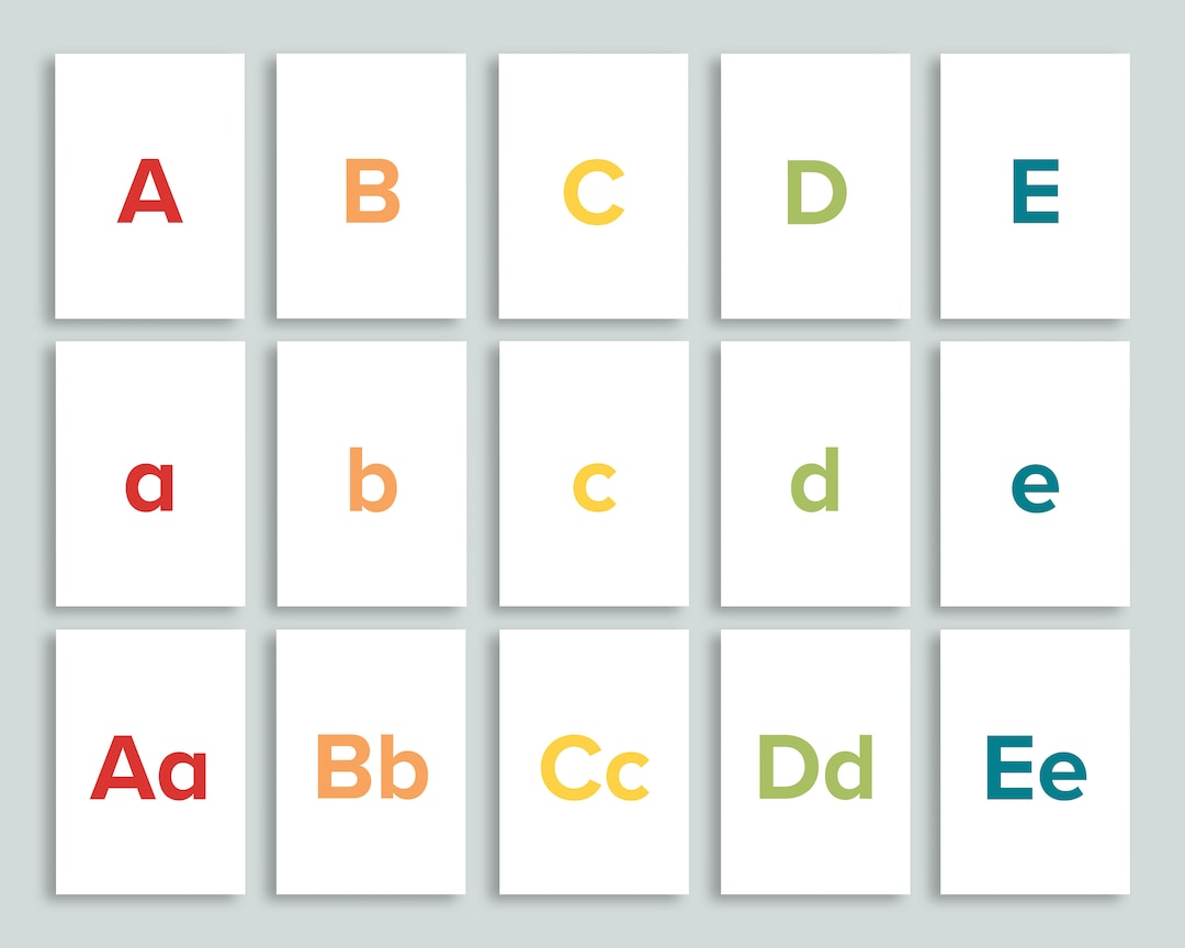 ABC Flashcards Color Printable | Kids Rainbow Colors Alphabet | Modern ...