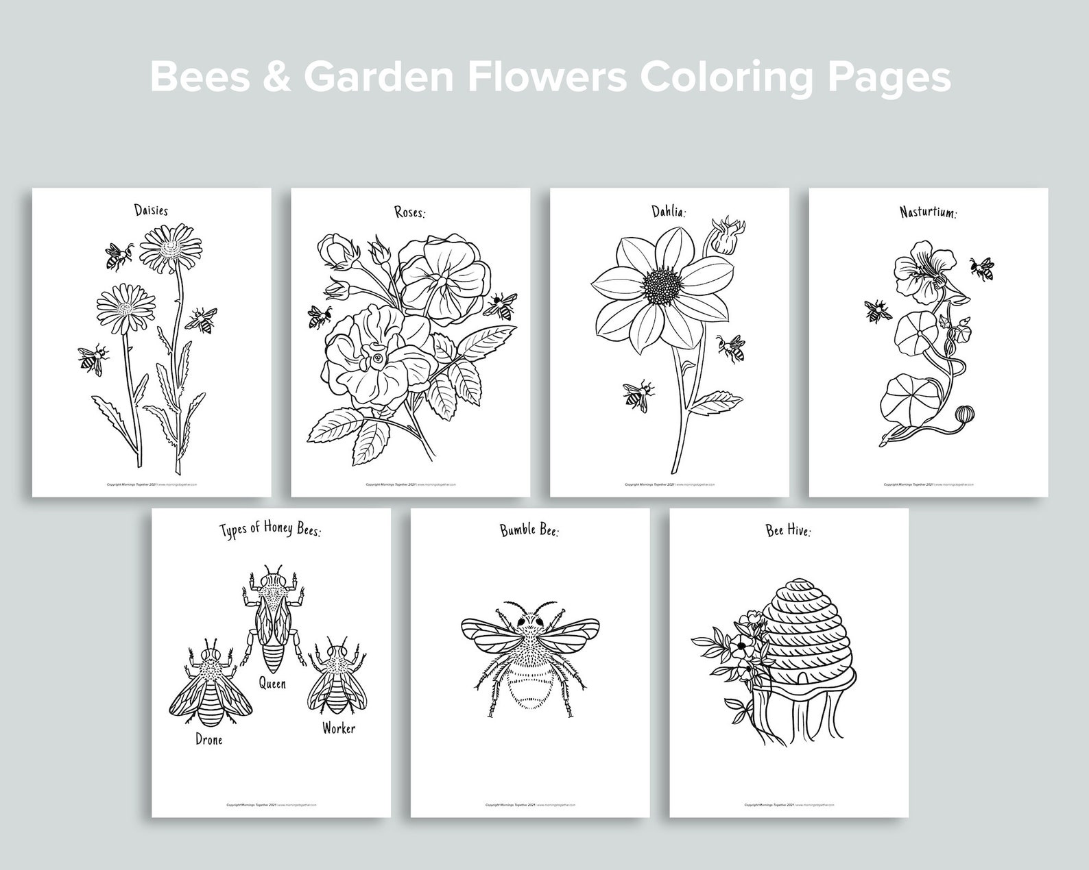 Nature Coloring 25 Page Bundle Homeschool Printables Black | Etsy