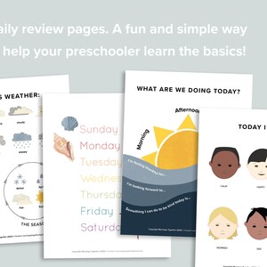 Preschool Circle Time Morning Menu Book Printable Calendar - Etsy