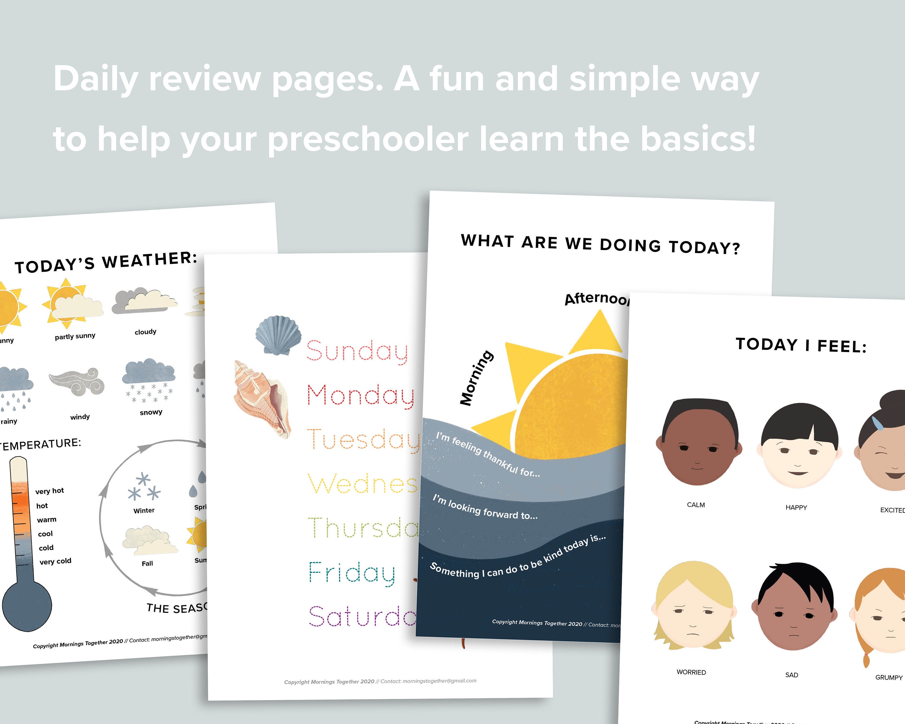 Preschool Circle Time Morning Menu Book Printable Calendar - Etsy