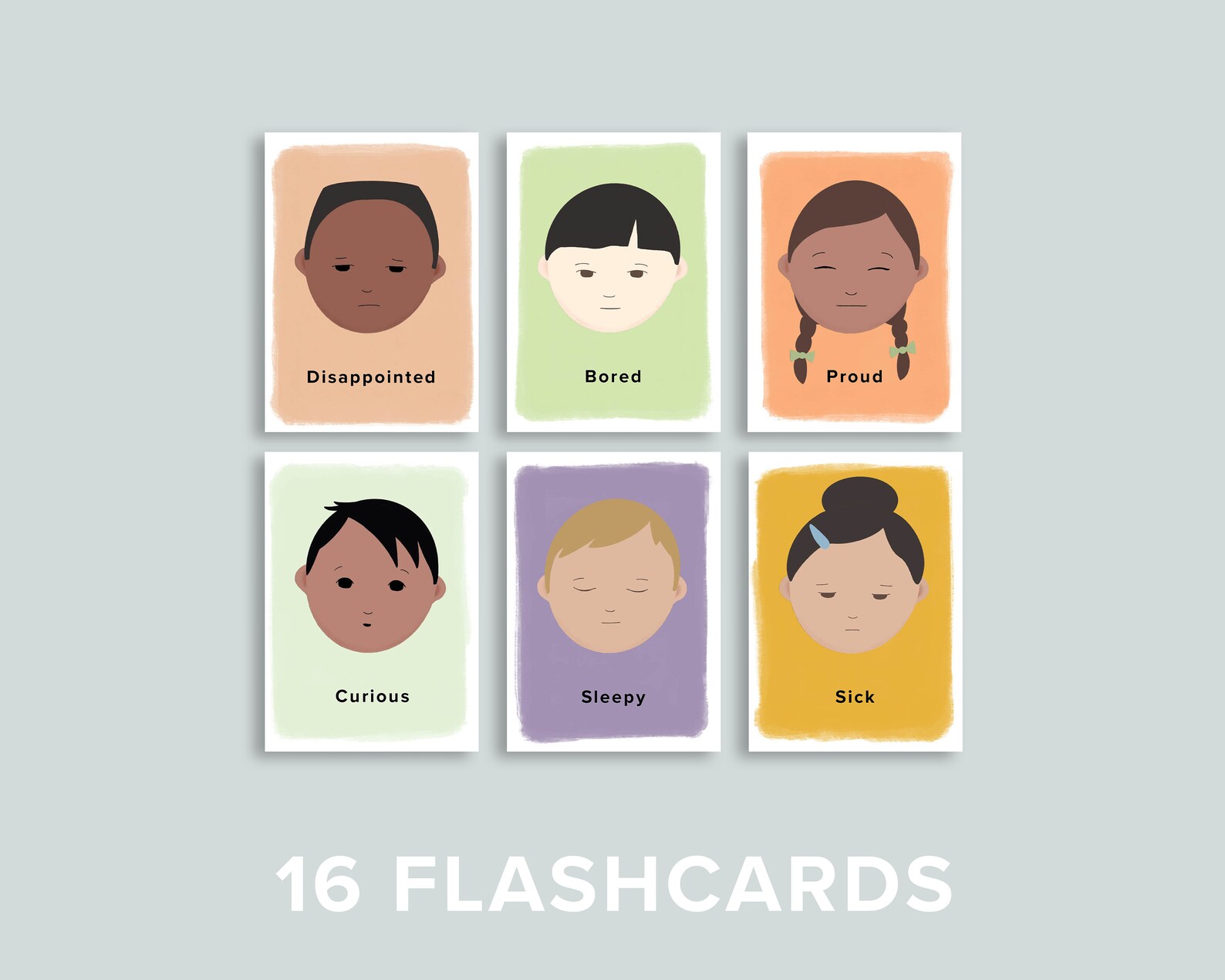 Emotions Bundle Flashcards Printable Feelings Flash Cards | Etsy