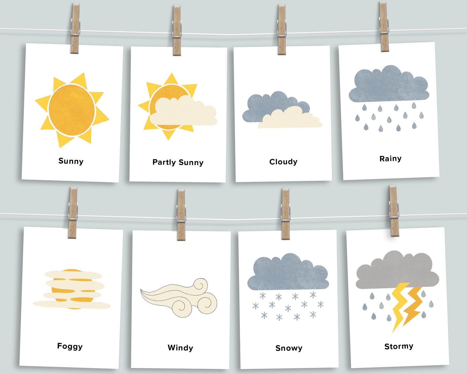 Weather Flashcards Homeschool Printables | Editable Flash Cards | Pre K ...