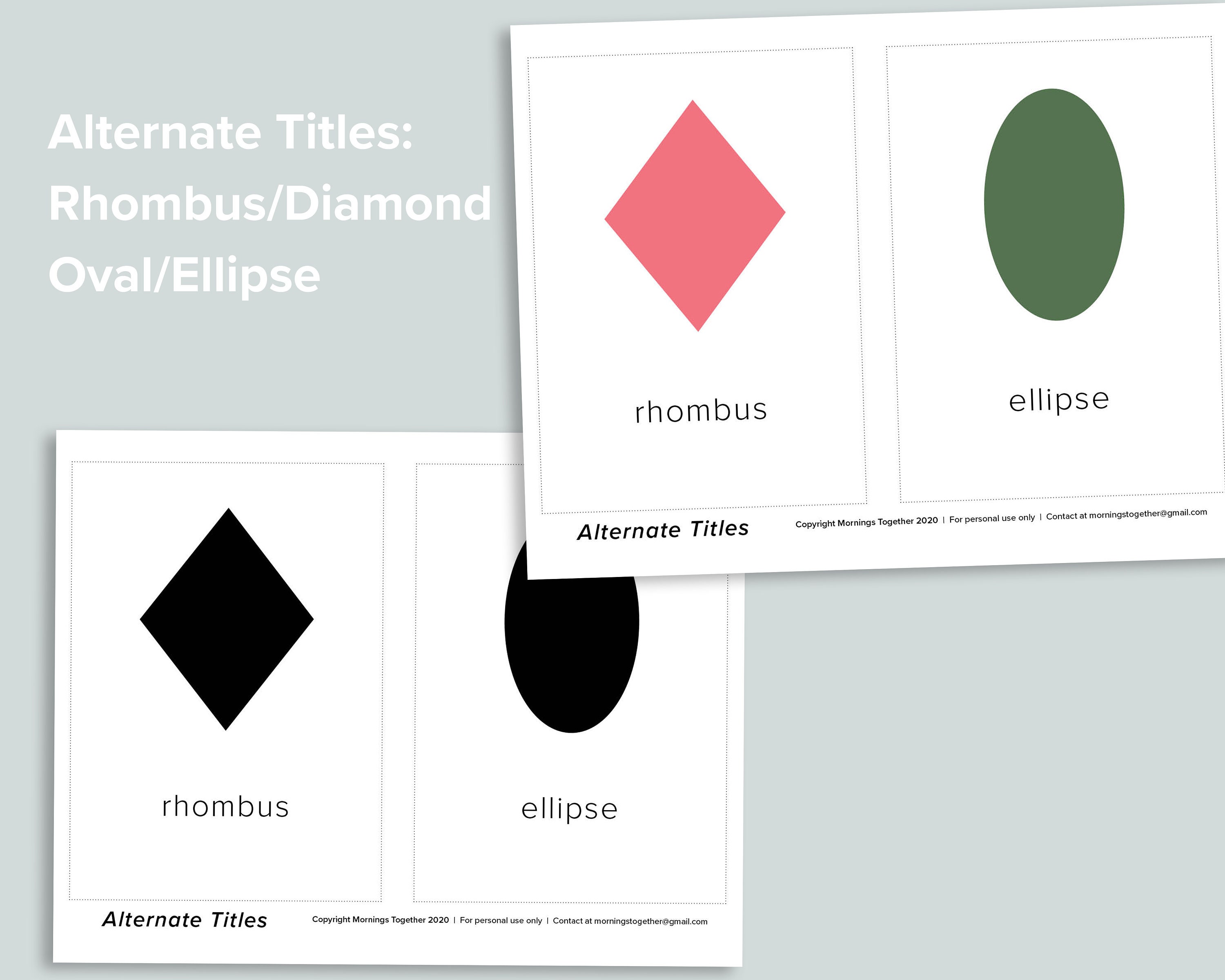 Minimalist Shapes Flashcards Printable Modern Basic Shape | Etsy