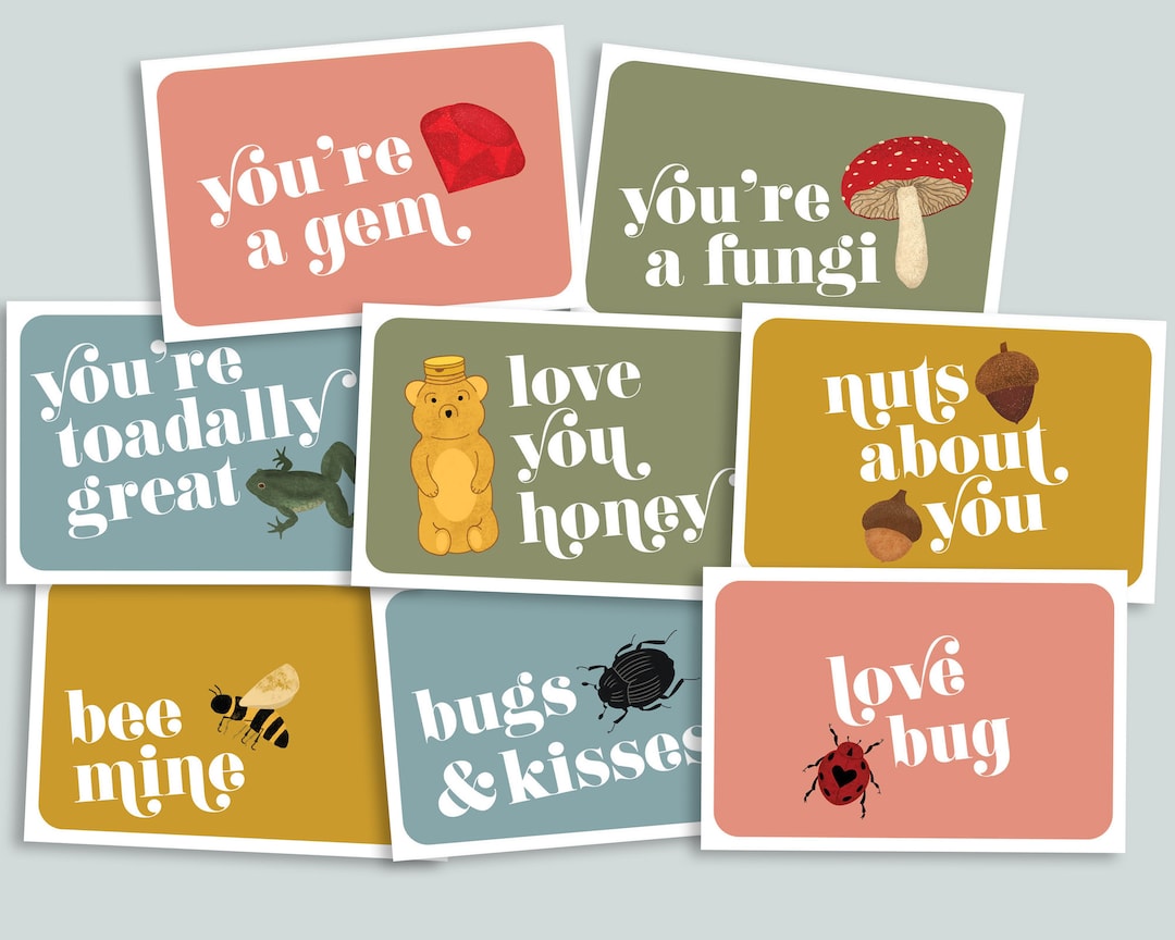 Valentine's Day Nature Cards Postcards | Printable Art | Love Bee ...