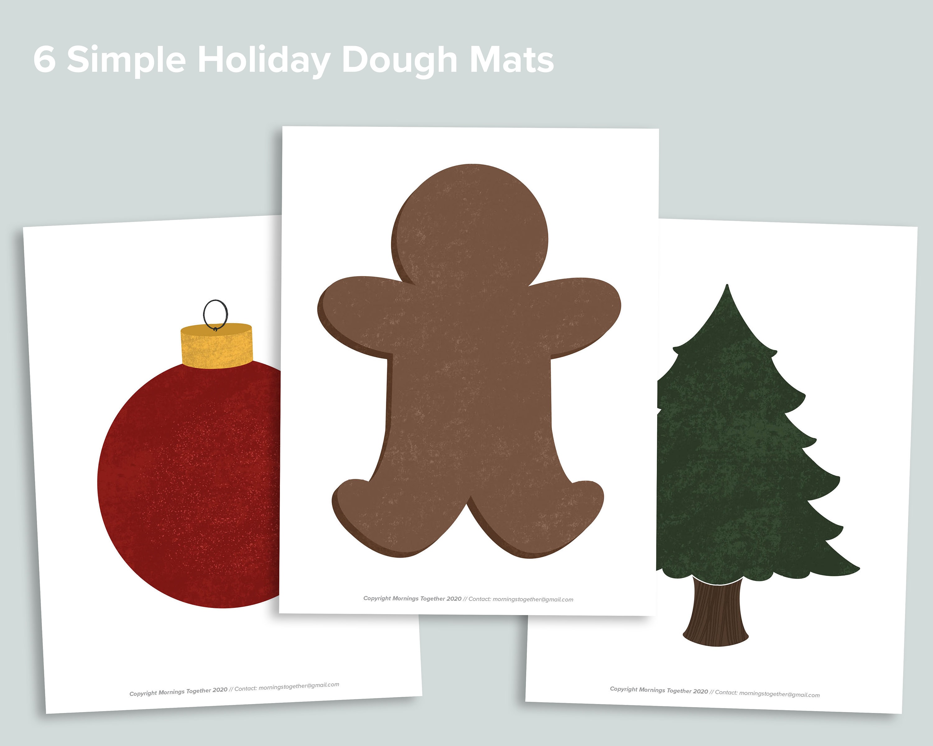 Preschool Holiday Dough Mat Printable Christmas Activity | Etsy