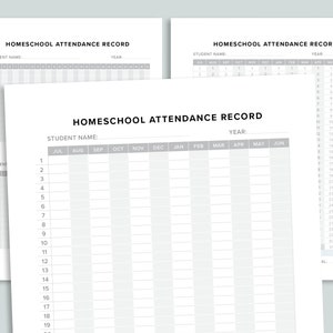 Homeschool Attendance Record Printable Page Homeschooler Records ...