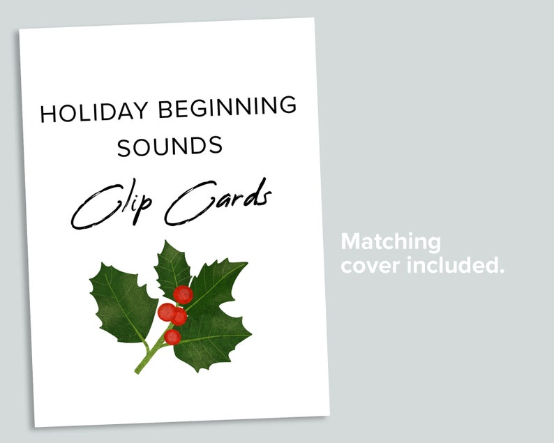 Holiday Beginning Sounds Clip Cards Uppercase ABC Printable - Etsy